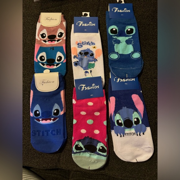 Disney | Accessories | Disney Stitch Nwt Socks Set Multicolor 6 Pack ...